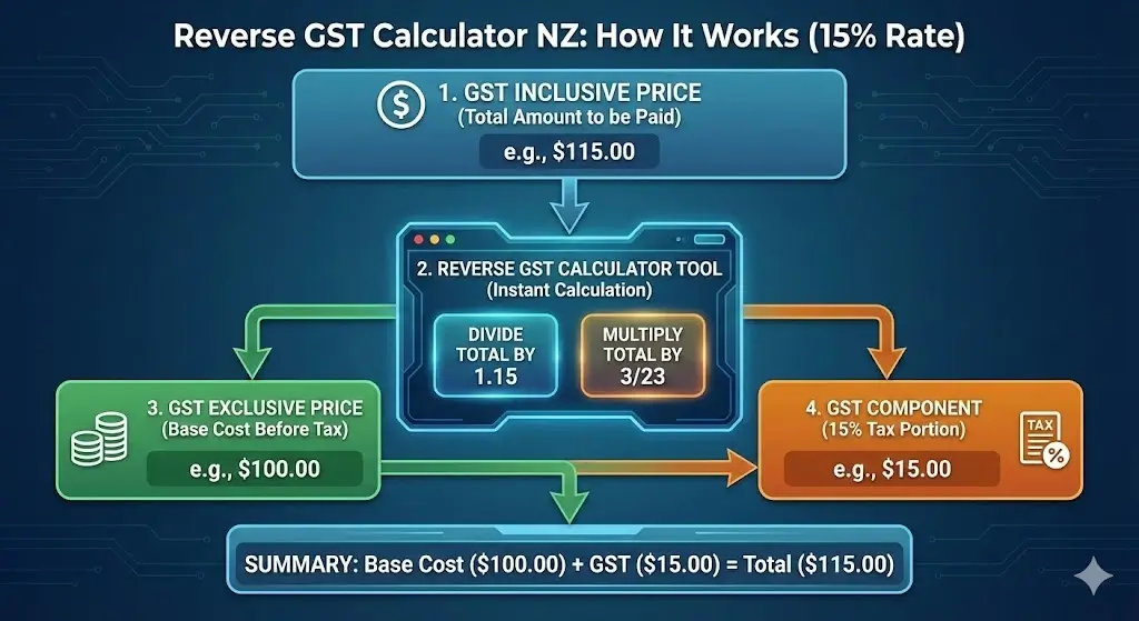 Reverse GST Calculator NZ | Remove 15% Tax From Total